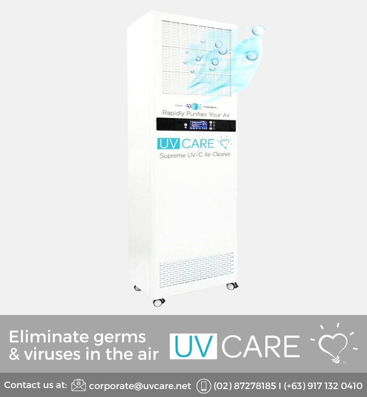 Uv care supreme plasma uvc air cleaner w/ medical grade h14 hepa filte