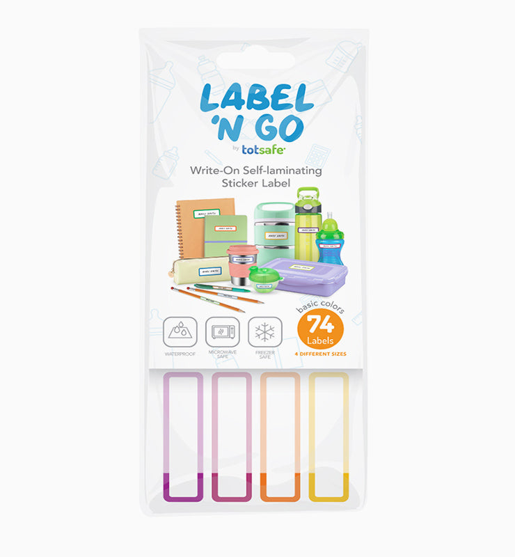 Totsafe Label N Go Write-On Self Laminating Stickers: Basic Colors ...